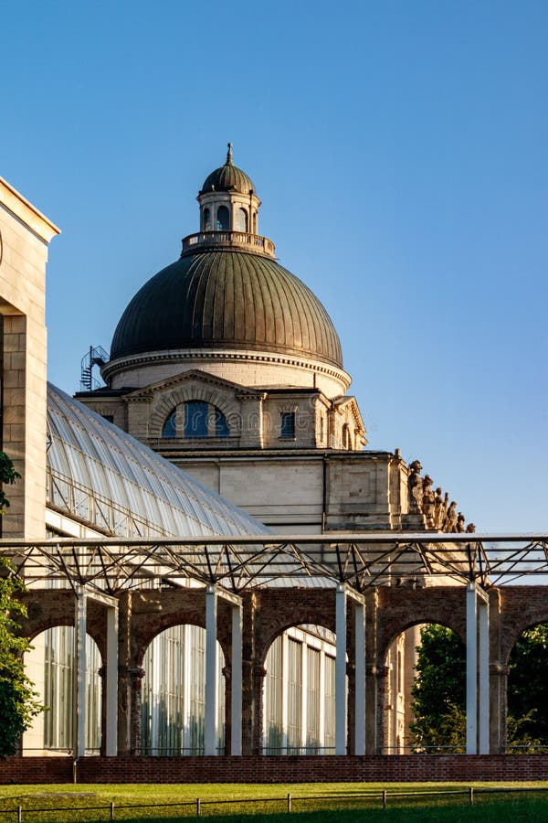 Stately Stone Building in Munich with Columns Stock Photo - Image of ...