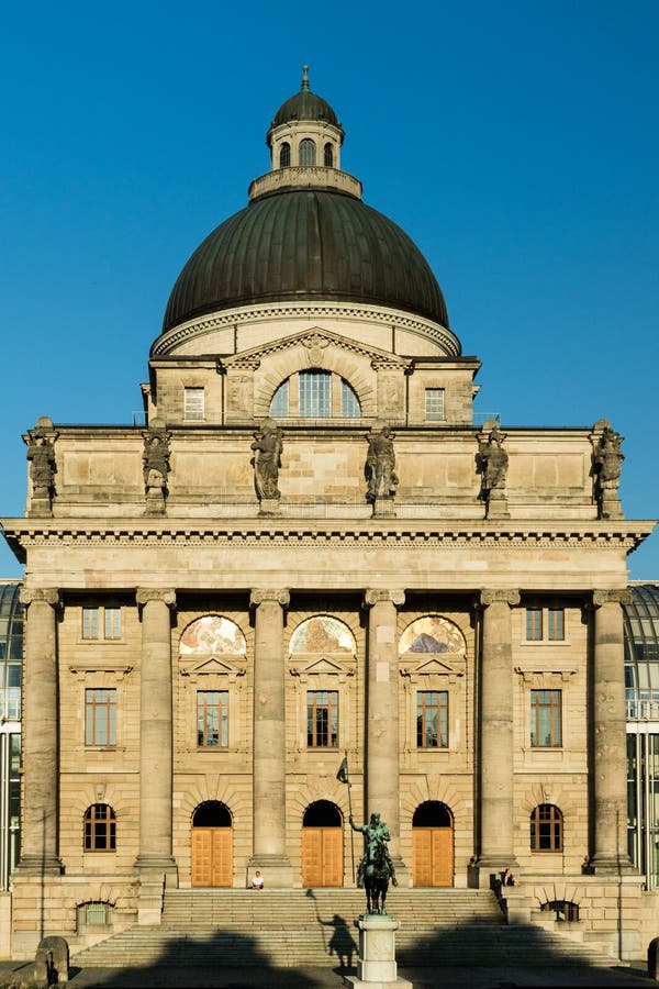 Stately Stone Building in Munich with Columns Stock Photo - Image of ...