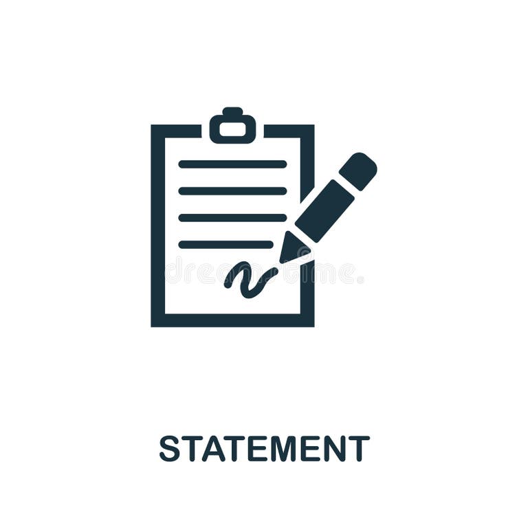 Statement Icon. Monochrome Simple Element from Core Value Collection ...
