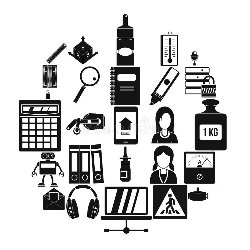 Statement Icons Set, Simple Style Stock Vector - Illustration of info ...