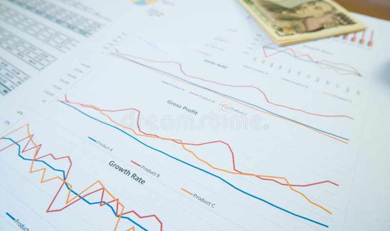Statement Report with Money in Financial Concept. Stock Photo - Image ...