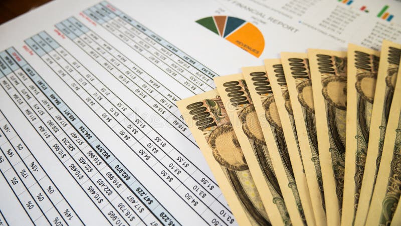 Statement Report with Money in Financial Concept. Stock Photo - Image ...