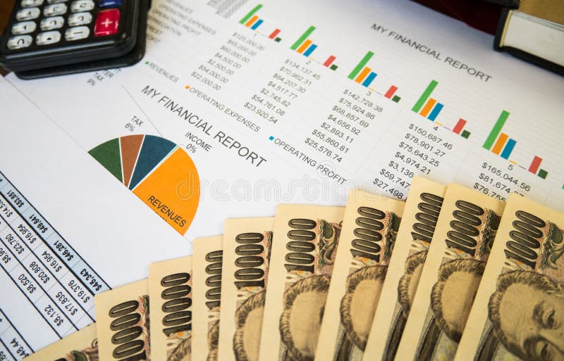 Statement Report with Money in Financial Concept. Stock Image - Image ...