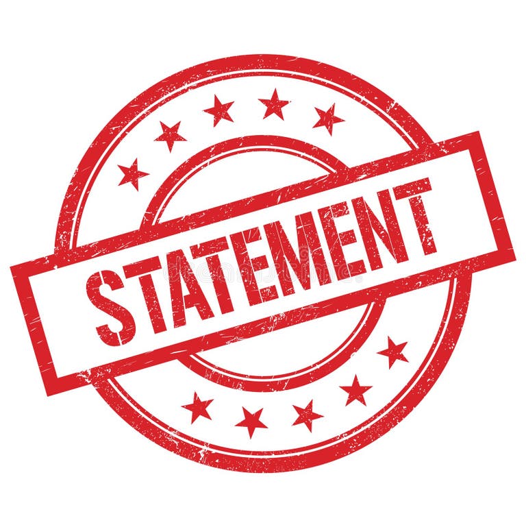 STATEMENT Text Written on Red Vintage Round Stamp Stock Illustration ...