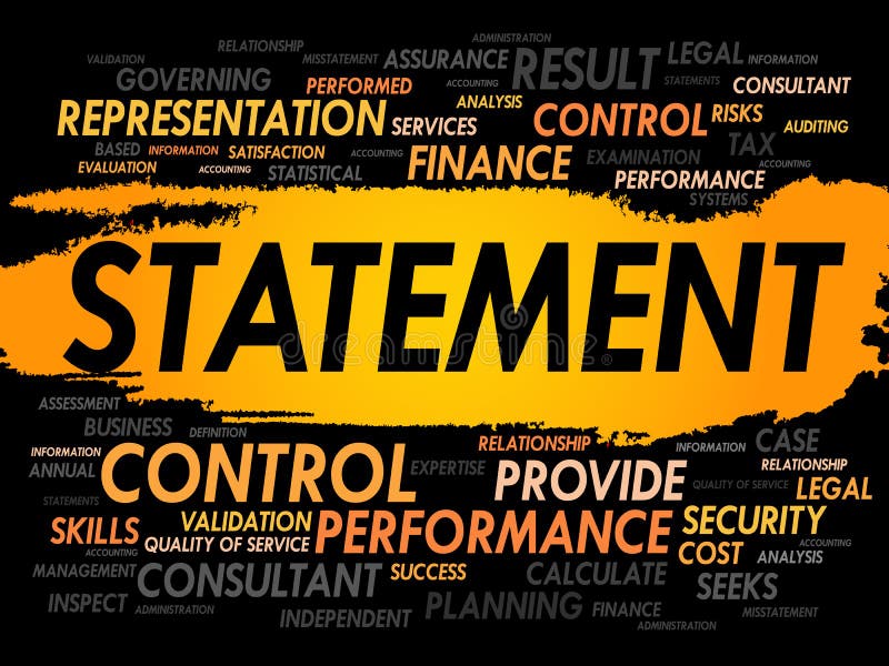 STATEMENT word cloud stock illustration. Illustration of financial ...