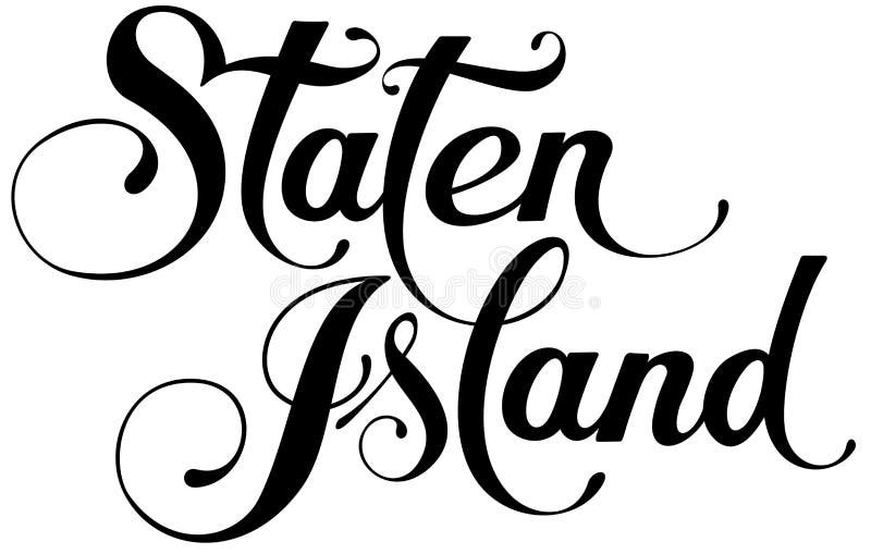 Staten Island - Custom Calligraphy Text Stock Vector - Illustration of ...