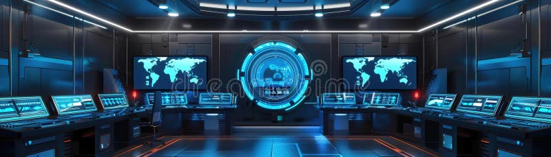66 Stateoftheart 3D Cartoon AI Security Command Center with Holographic ...