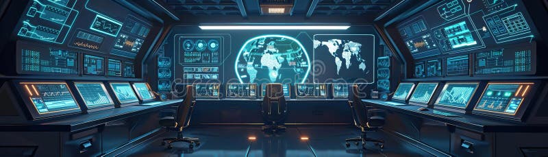 66 Stateoftheart 3D Cartoon AI Security Command Center with Holographic ...