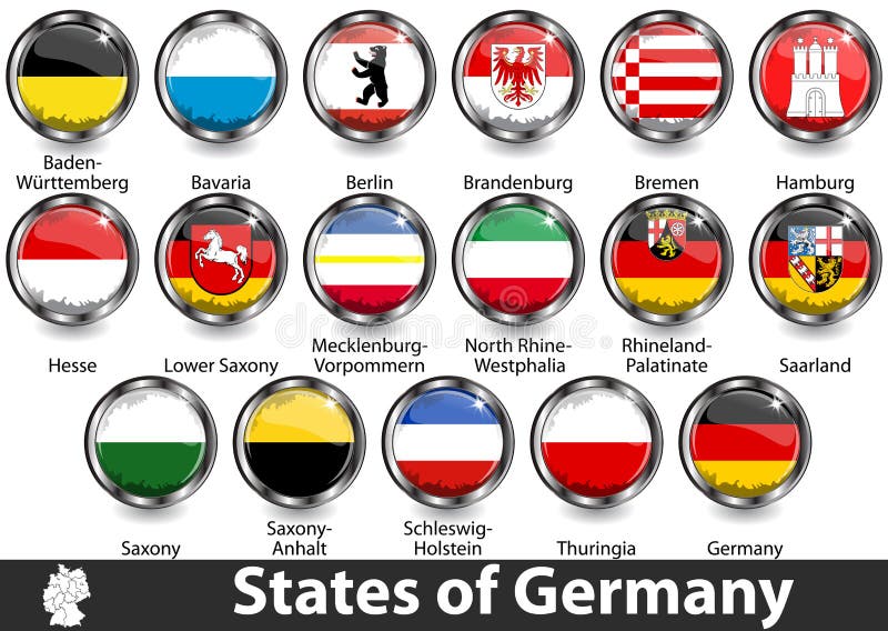 States of Germany stock vector. Illustration of shine - 193032609