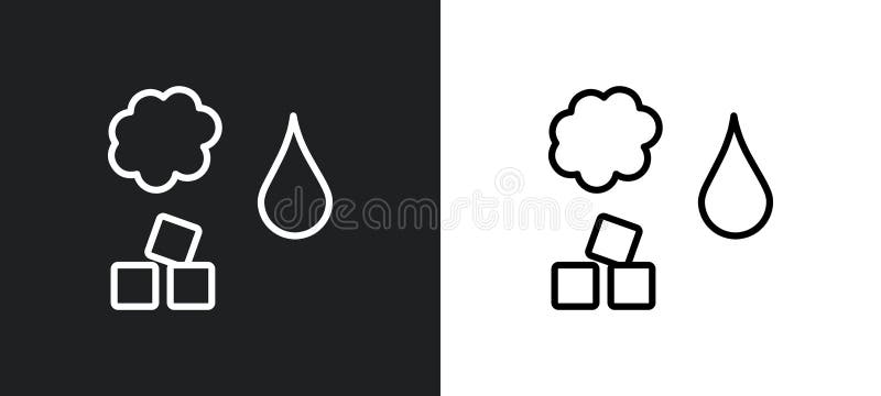 States of Matter Outline Icon in White and Black Colors. States of ...