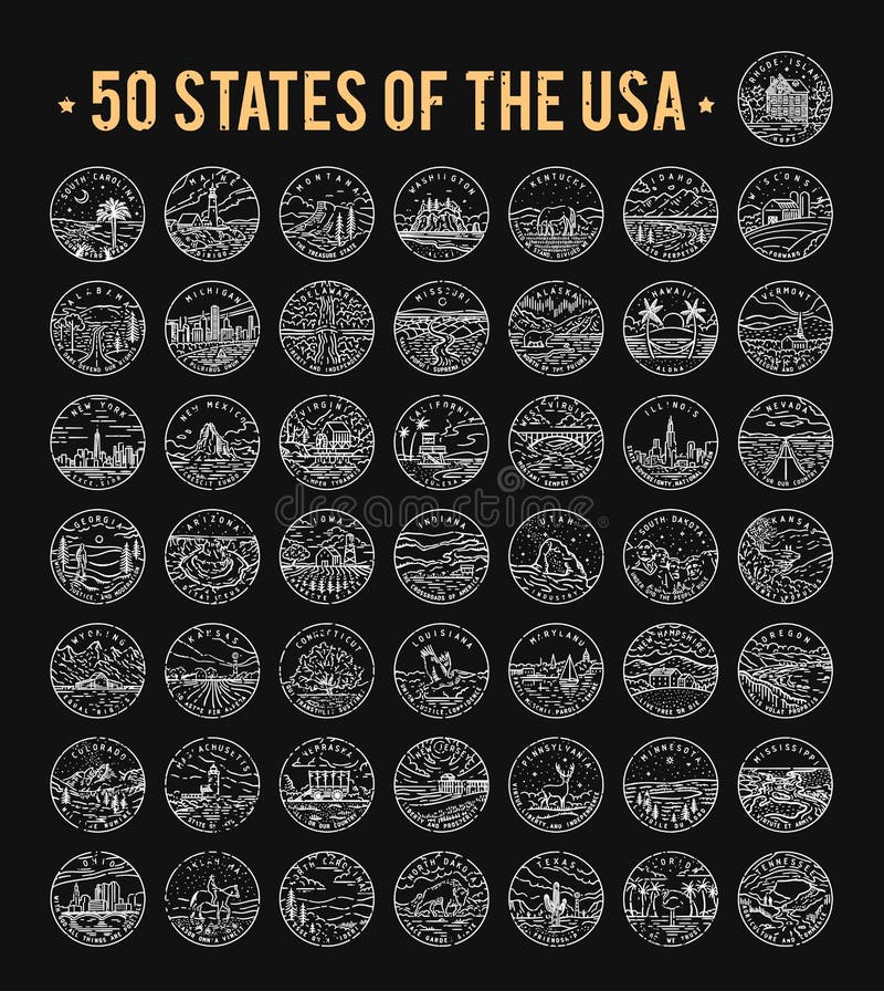 50 States of the USA stock vector. Illustration of america - 103012306