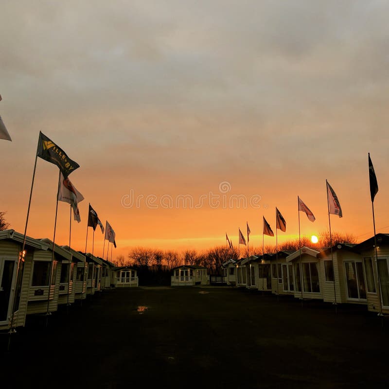 Static Caravan stock image. Image of sunset, caravan - 86462837