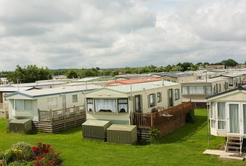 Static Caravans in Holiday Park Stock Photo - Image of modern, english ...