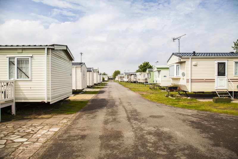 Static Caravans on a Camping Site Stock Image - Image of grass, mobile ...