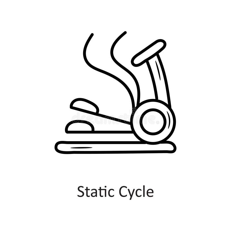 Static Cycle Vector Outline Icon Design Illustration. Workout Symbol on ...