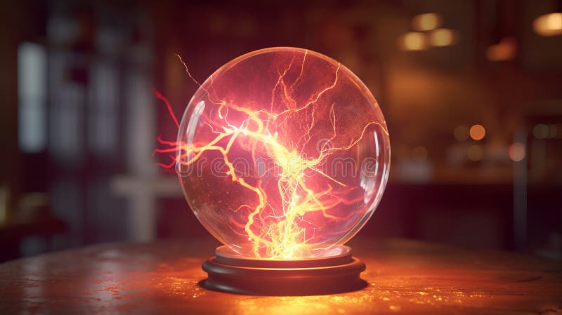 Static Electricity in Plasma on a Tesla Sphere. Generative AI Stock ...