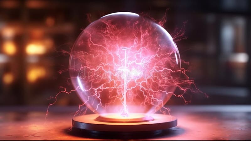 Static Electricity in Plasma on a Tesla Sphere. Generative AI Stock ...