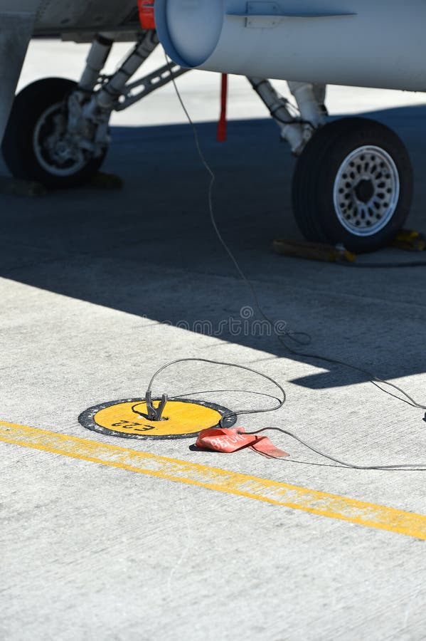 Static Grounding Clamps on Runway Stock Photo - Image of transport ...