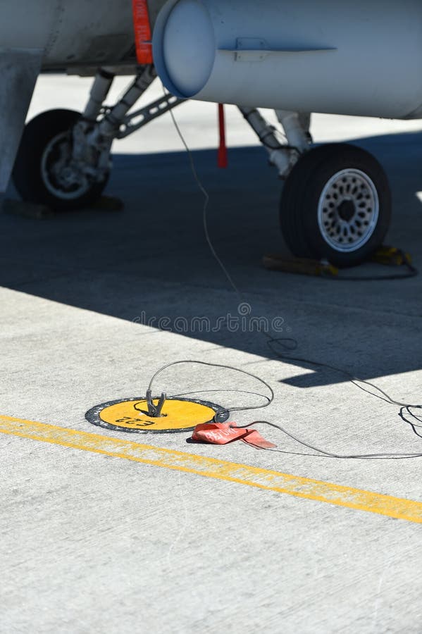 Static Grounding Clamps on Runway Stock Photo - Image of electricity ...