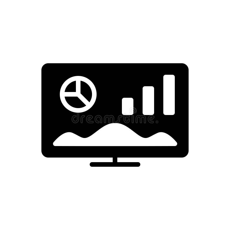 Black Solid Icon for Static, Statistic and Computer Stock Vector ...