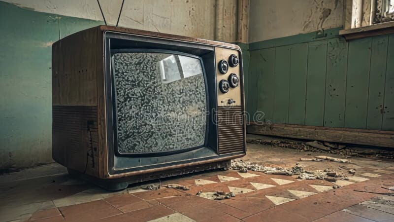 Static Screen an Old Television Screen Flickers with Chaotic ...