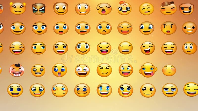 A Static Shot Focuses on a Grid of Emojis, Each One Animated with a ...