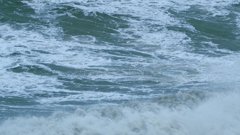 Storm on the Sea. Power of Waves Breaking Splashing Sea-Spray Water ...