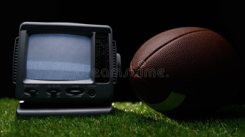 Static Television Background with Football Ball Stock Video - Video of ...