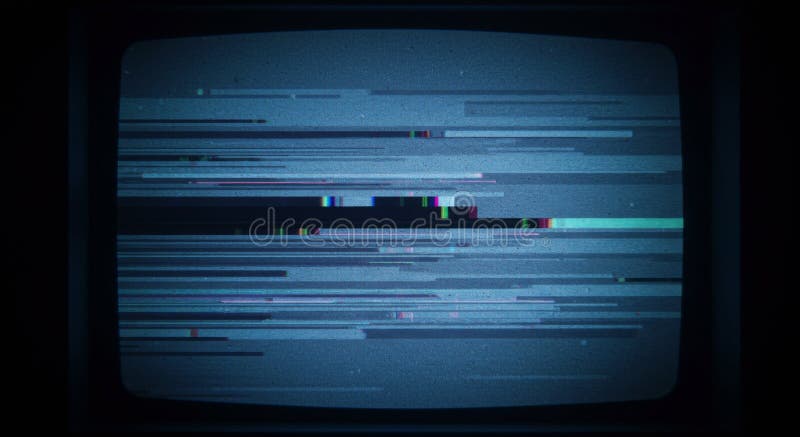 Static Television Screen with Glitches and Interference Stock ...
