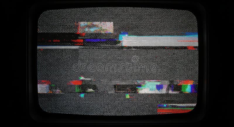 Static Television Screen a Vintage Television Screen Displaying Static ...