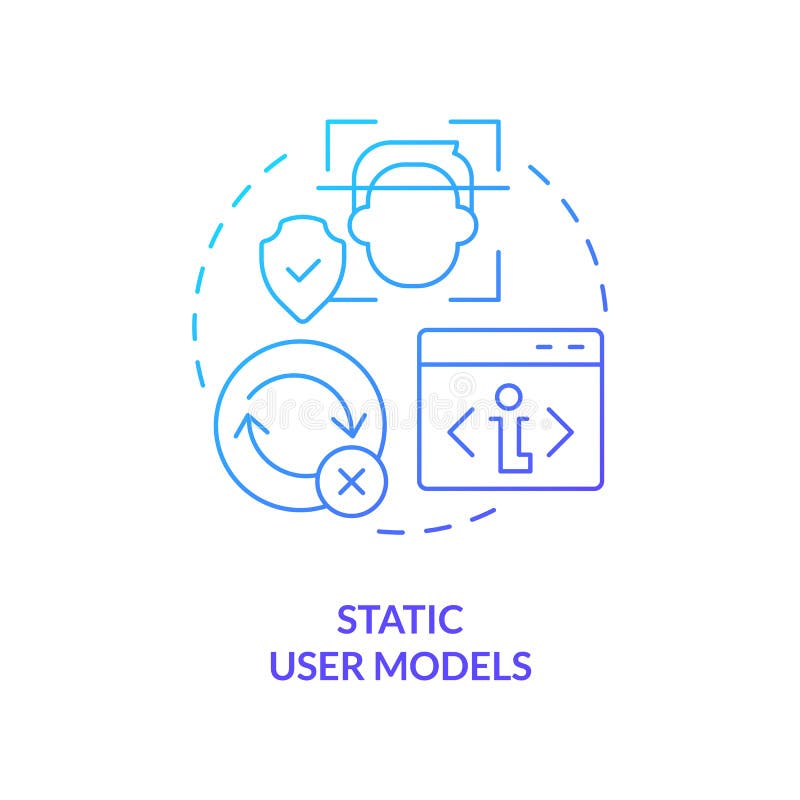 Static User Models Blue Gradient Concept Icon Stock Vector ...