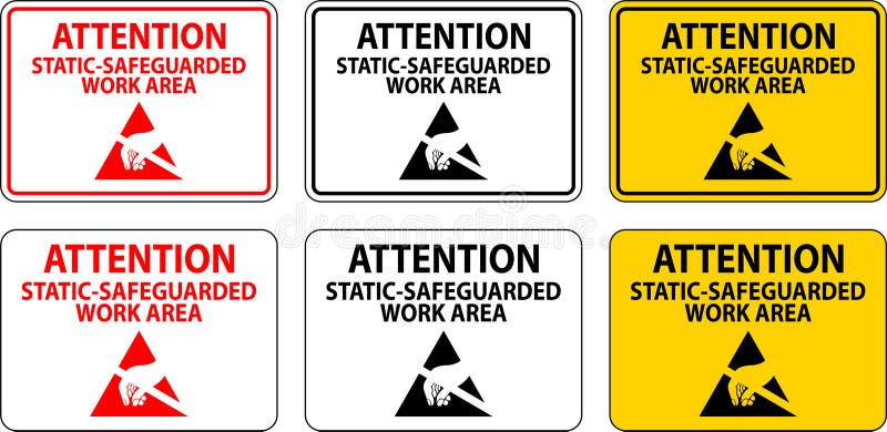 Static Warning Sign Attention - Static-Safeguarded Work Area Stock ...