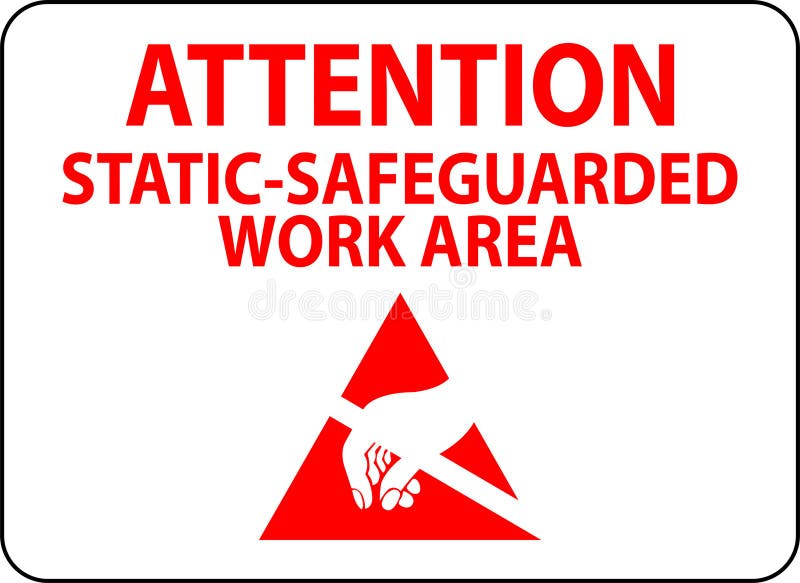 Attention Static Safeguarded Work Area Symbol Sign, Vector Illustration ...