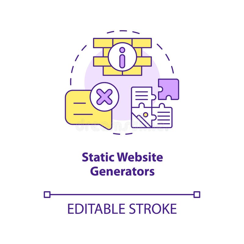 Static Website Concept Icon Stock Vector - Illustration of static ...