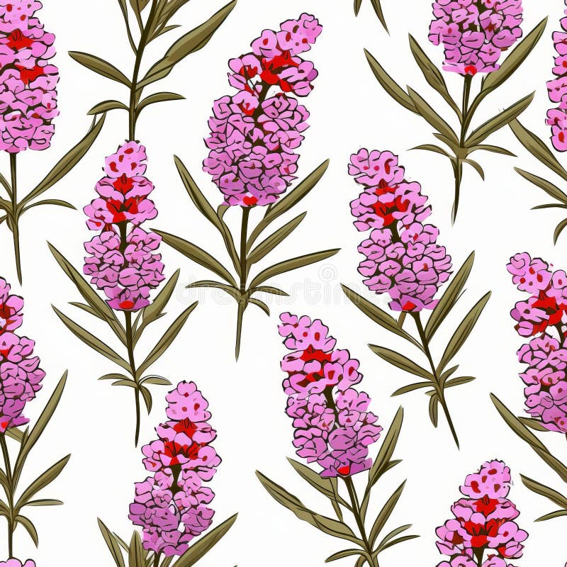 Retro Statice Flowers in Multiple Colors on White Background Stock ...