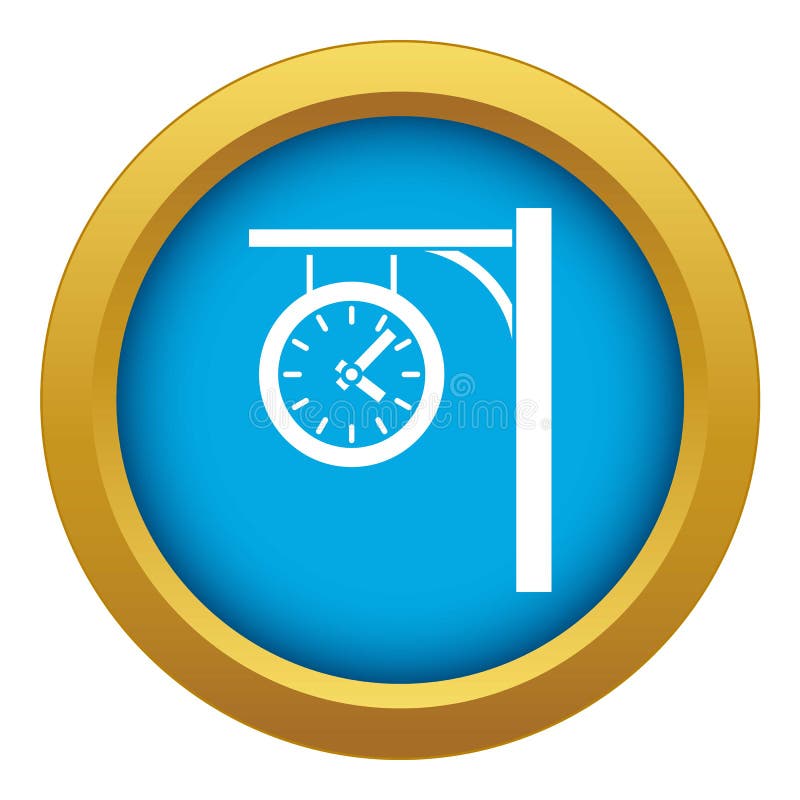 Station Clock Icon Blue Vector Isolated Stock Vector - Illustration of ...