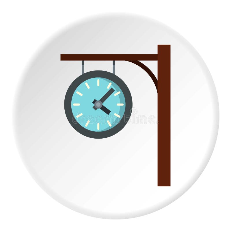Station clock icon circle stock vector. Illustration of railway - 108597866