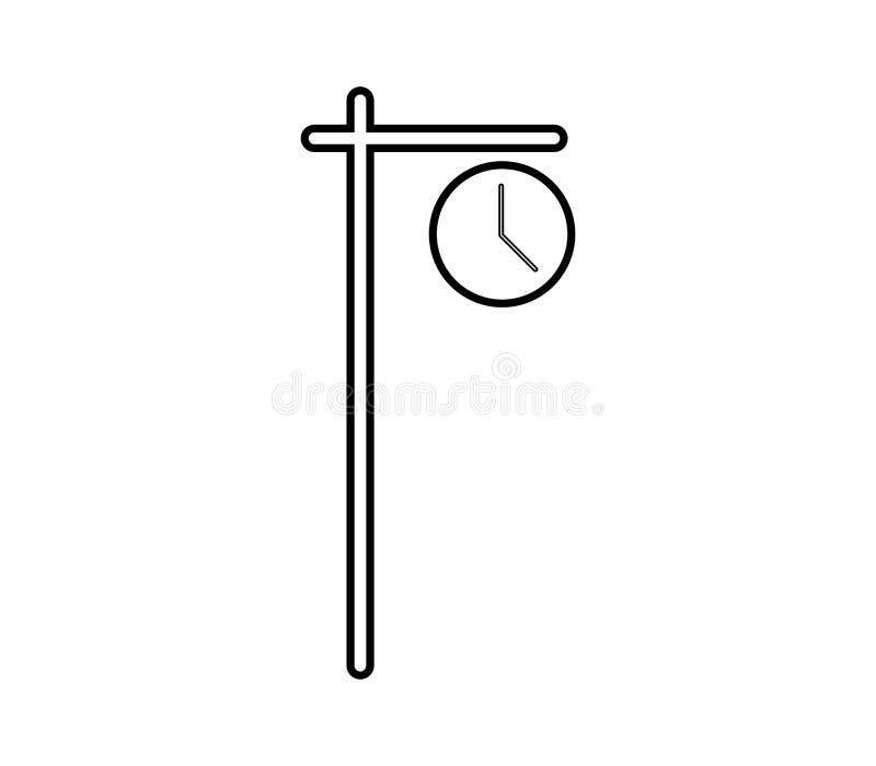 Station Clock Icon Illustrated in Vector on White Background Stock ...