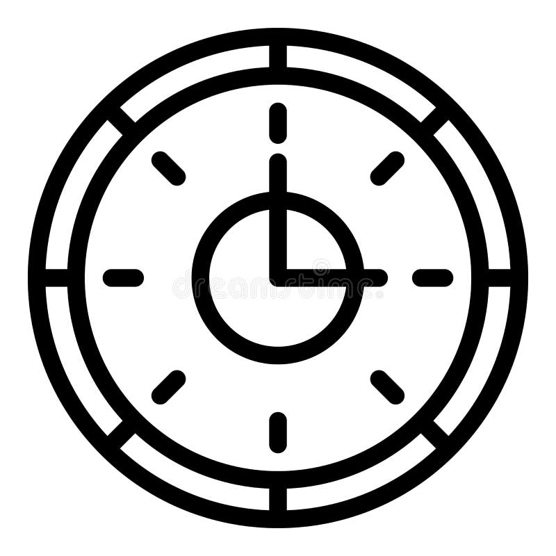 Station Clock Icon, Outline Style Stock Vector - Illustration of round ...