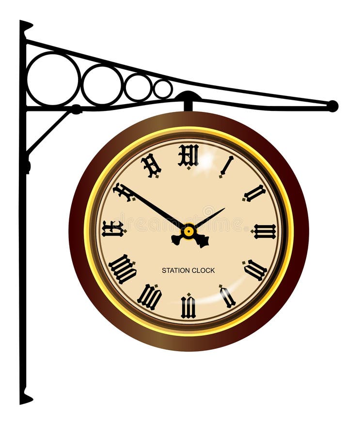 Station Clock stock illustration. Illustration of train - 49930631