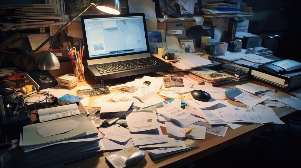 Station computer work desk stock illustration. Illustration of storage ...