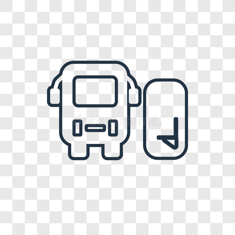 Station concept vector linear icon isolated on transparent background ...