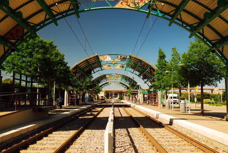 A Station on Dallas DART Train Line Stock Photo - Image of american ...