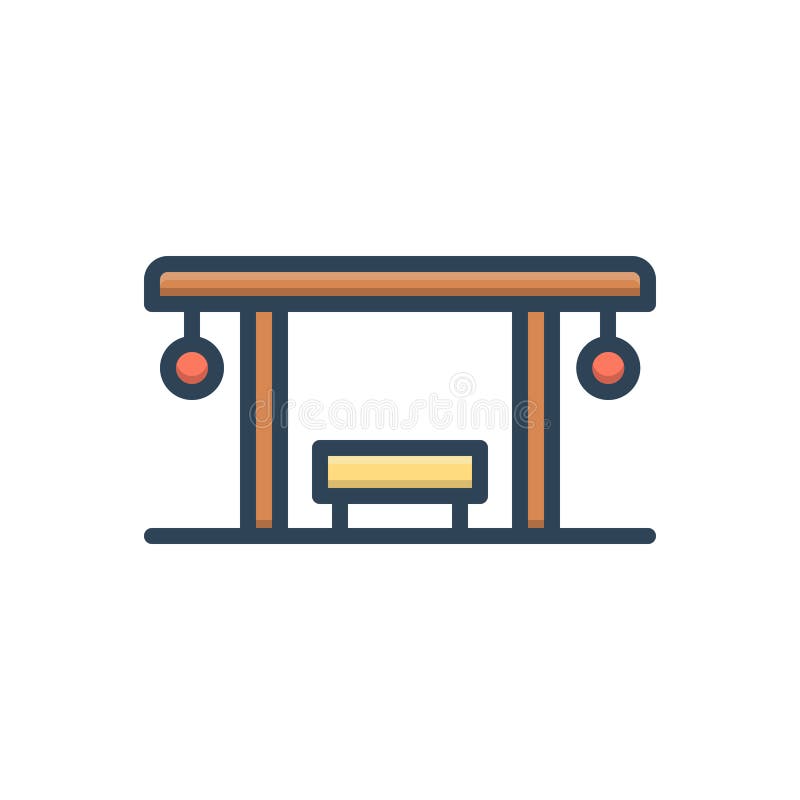 Color Illustration Icon for Station, Stop and Shed Stock Illustration ...