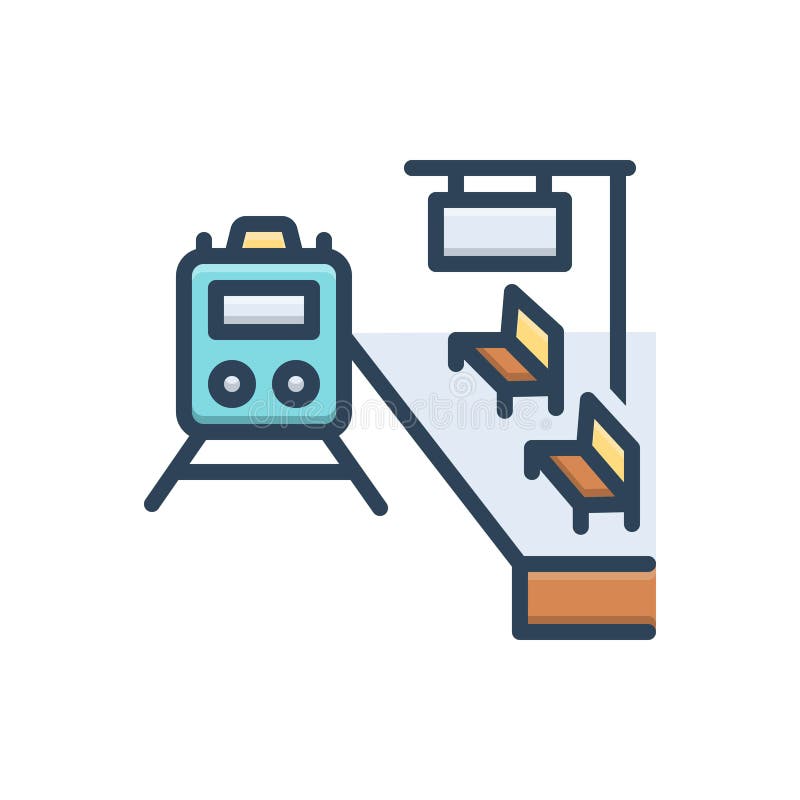 Color Illustration Icon for Station, Stop and Halt Stock Vector ...