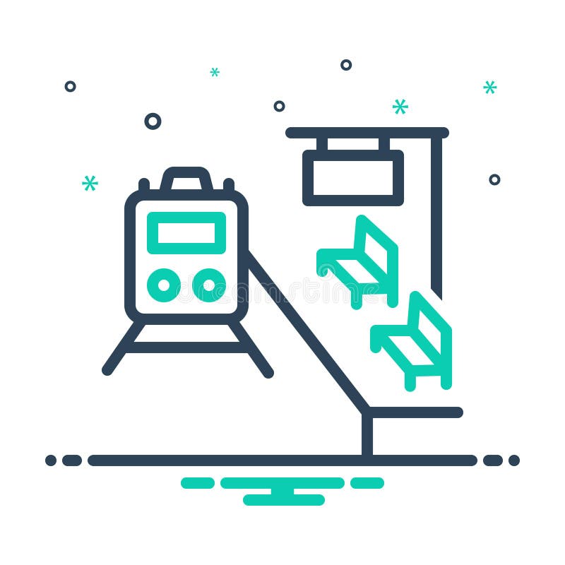 Mix Icon for Station, Stop and Halt Stock Illustration - Illustration ...