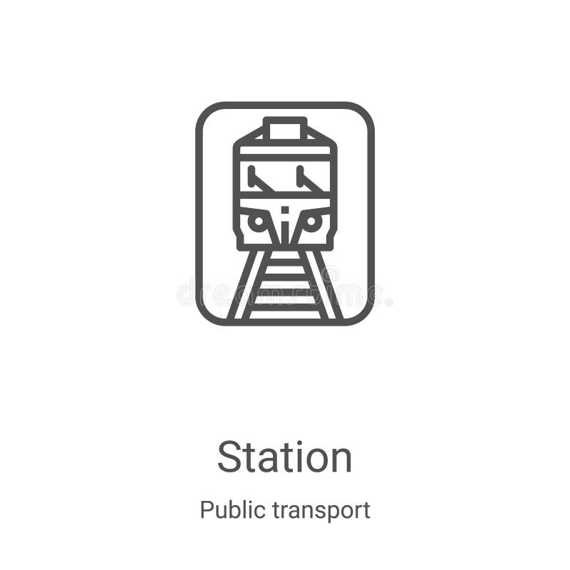 Station Icon Vector from Public Transport Collection. Thin Line Station ...