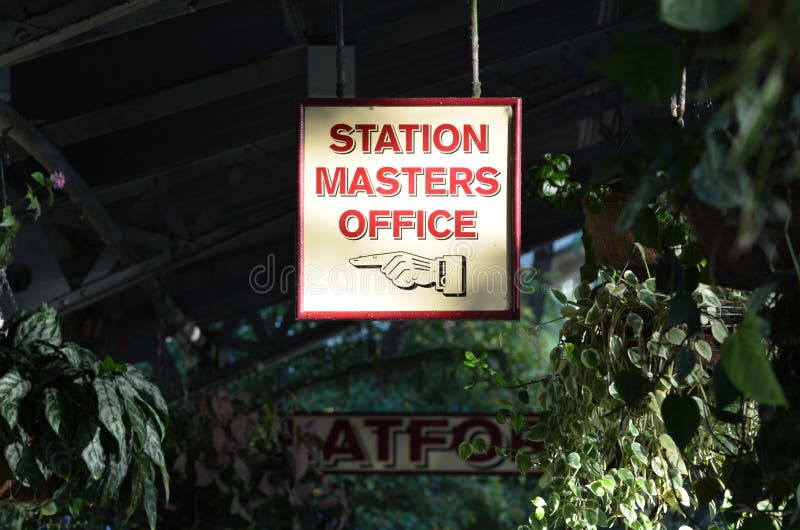 Station master office sign stock image. Image of heritage - 71349209