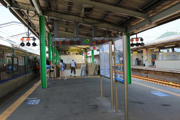Station at Mihara japan editorial stock photo. Image of train - 99699623