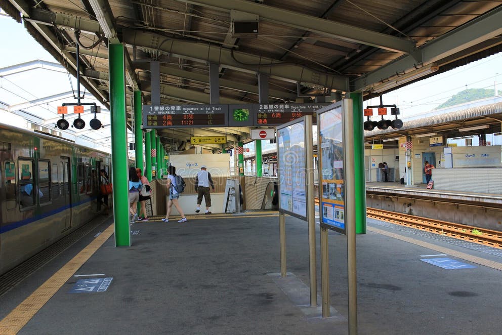 Station at Mihara japan editorial stock photo. Image of train - 99699623